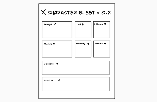 Creative Challenge #3: Create A Real Life Character Sheet